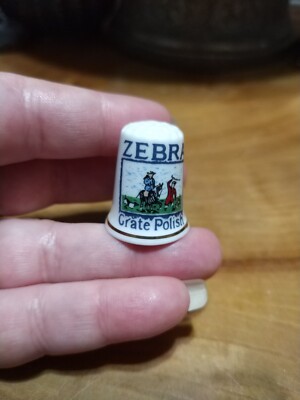 Vintage Zebra grate polish advertising Penzance bone china Thimble | eBay