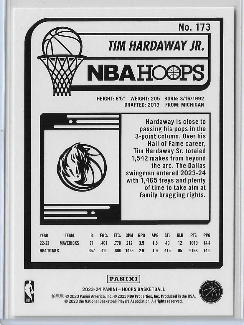 2023-24 Panini NBA Hoops - Tim Hardaway Jr. #173 Winter for sale online ...