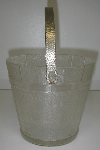 Bryce Higbee Glass OLDE OAKEN Bucket Clear/frosted w metal handle ...
