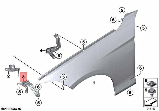 Genuine BMW OEM 41358060241 Side Panel Bracket Front Left 2 for sale ...