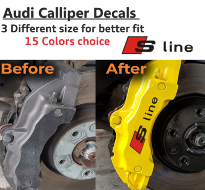 Audi S-Line Quality Brake Caliper Decals Stickers - 3 SIZES - 15 ...