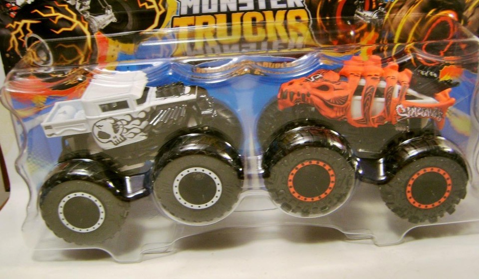 BONE SHAKER VS SKELESAURUS 2 PACK MONSTER TRUCKS HOT WHEELS DIECAST ...
