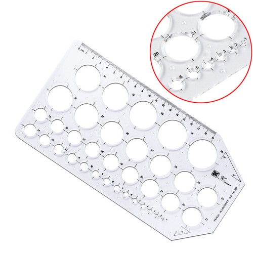 Clear Circle Template Stencil Metric Mathematics Ruler Drawing Drafting ...