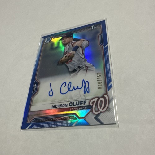 Jackson Cluff 2021 Bowman Chrome Blue Refractor 1st RC Auto /150 #CPA ...