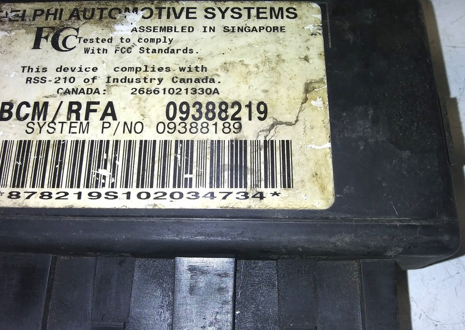 2000-2001 Chevrolet Cavalier or Sunfire 09388219 BCM Body Control ...