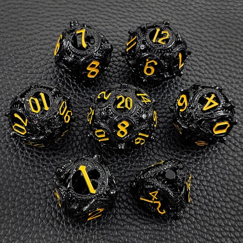 Dragon Hollow Polyhedral Dice Set Metal D4-D20 DND D&D COC RPG Game ...