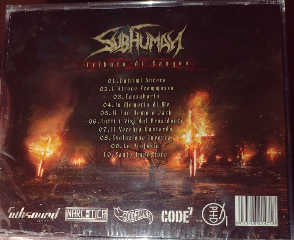 SUBHUMAN- TRIBUTO DE SANGUE CD 2012 NEW death/thrash metal fleshgod ...
