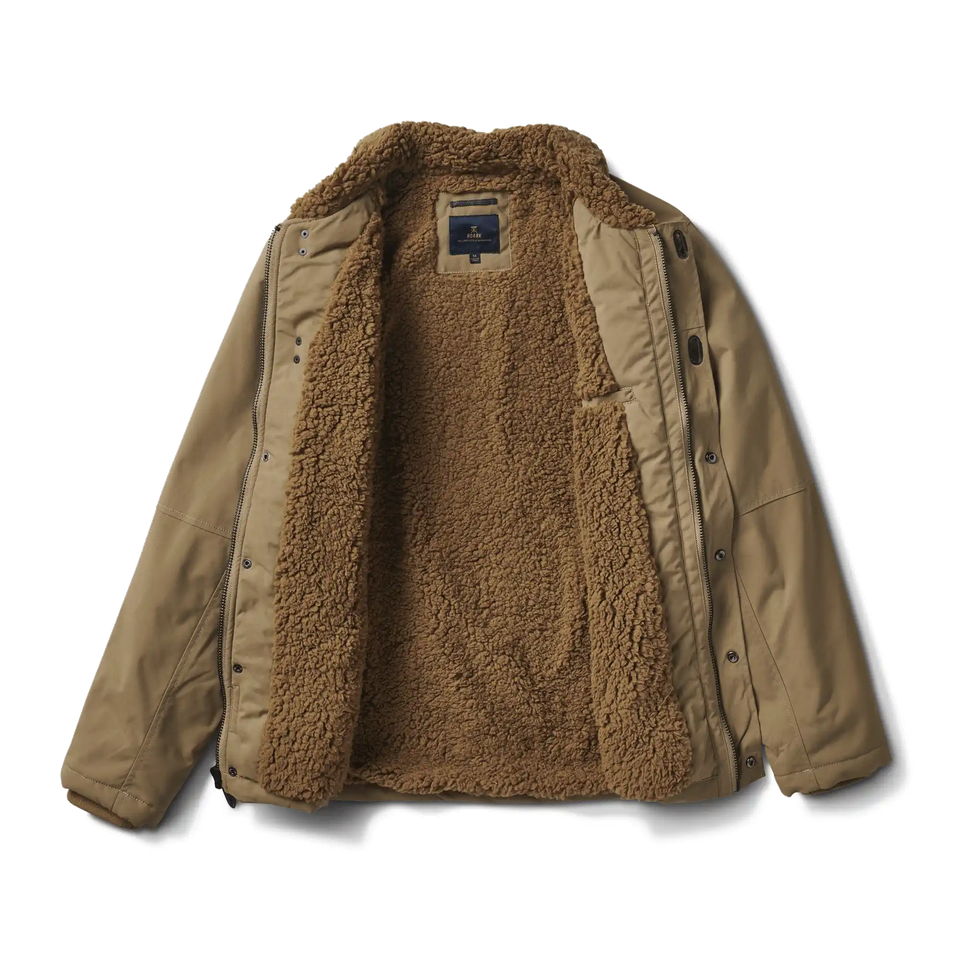 Roark Men's Axeman Jacket, Fully Sherpa Lined Zip Up Coat, Khaki, L | eBay