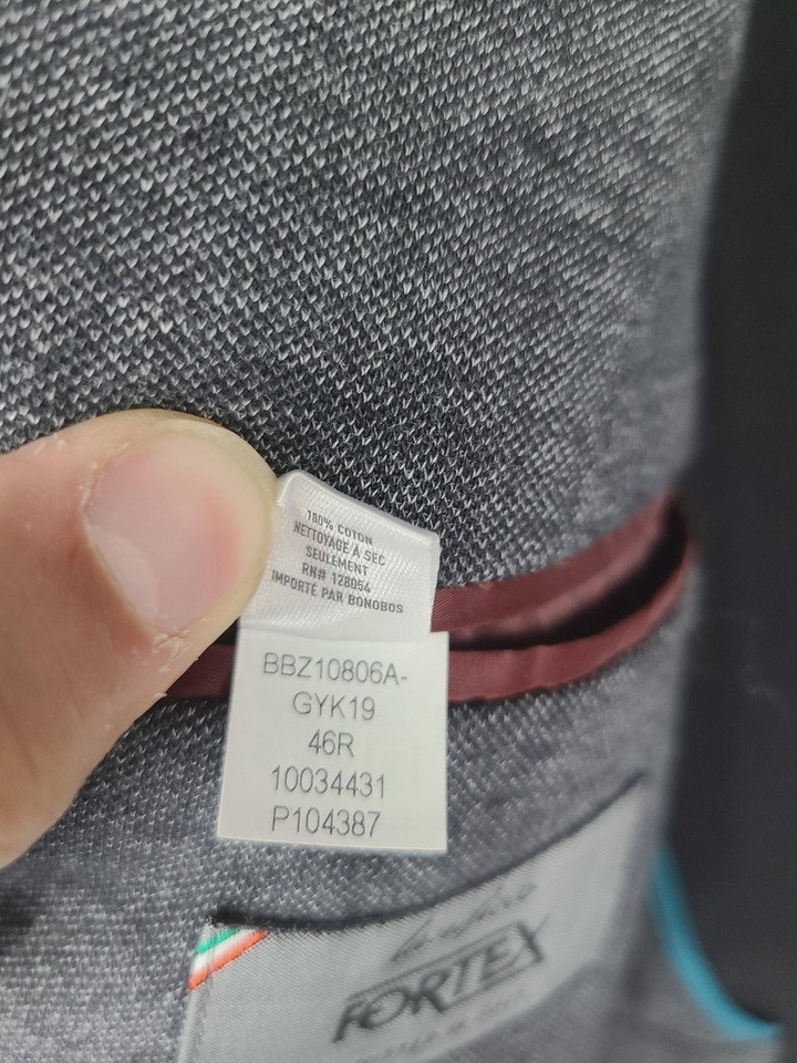 Bonobos Blazer Mens 46R Gray Athletic Fit Knit Cotton Sport Coat Italy ...