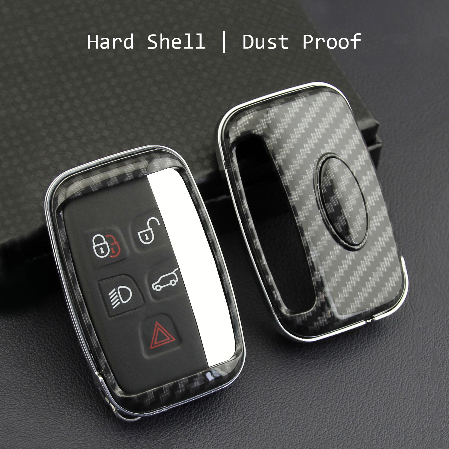 Carbon Fiber Hard Key Fob Shell For Jaguar Land Rover Case Cover ...