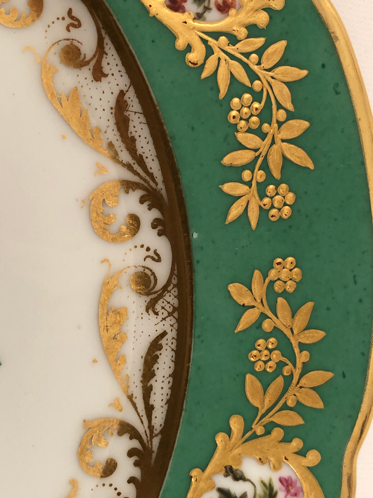 Denuelle Paris Porcelain Cabinet Plate, Hand Painted Floral, C. 1840s ...
