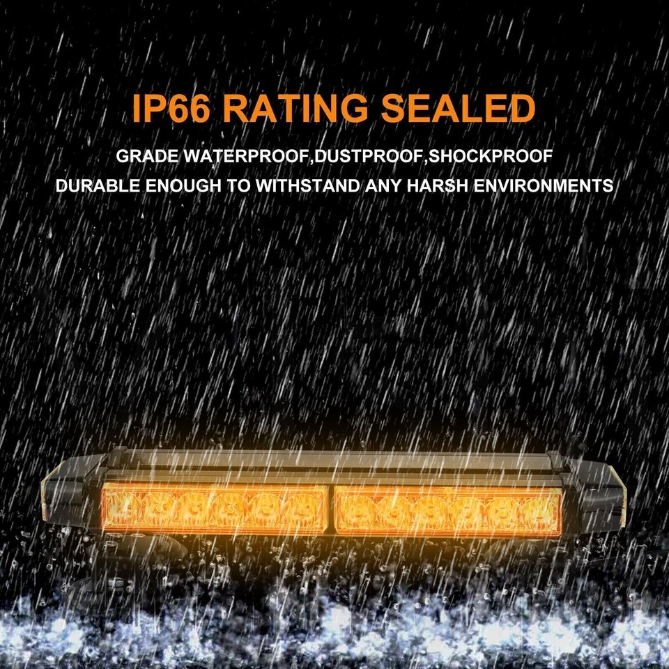 LED Roof Recovery Light Bar Amber Warning Strobe Flashing Magnetic ...