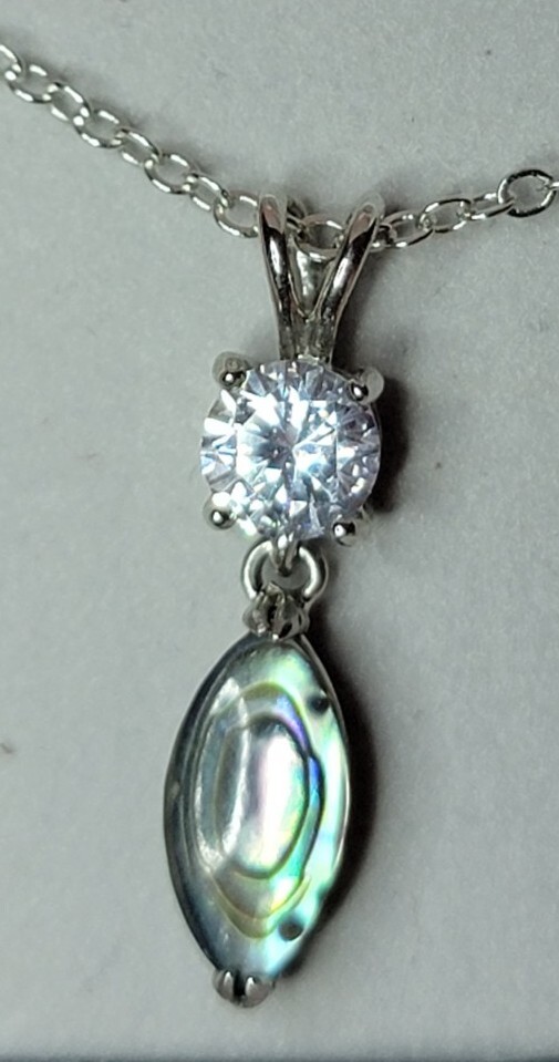abalone necklace sterling silver - Gem