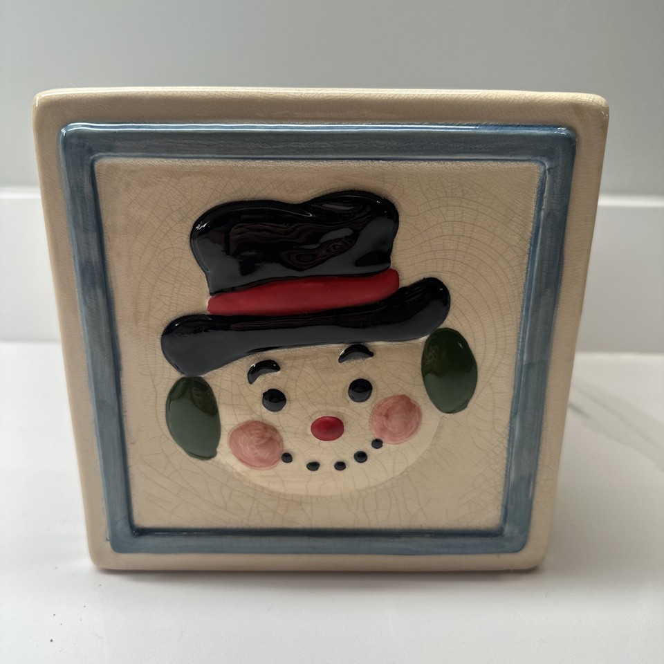 Vintage Target Ceramic Christmas Toy Block Box Tree Planter Santa Claus ...