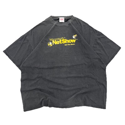 Vintage 90s Faded Black Microsoft Netshow Tech Computer T-Shirt Size XXL | eBay