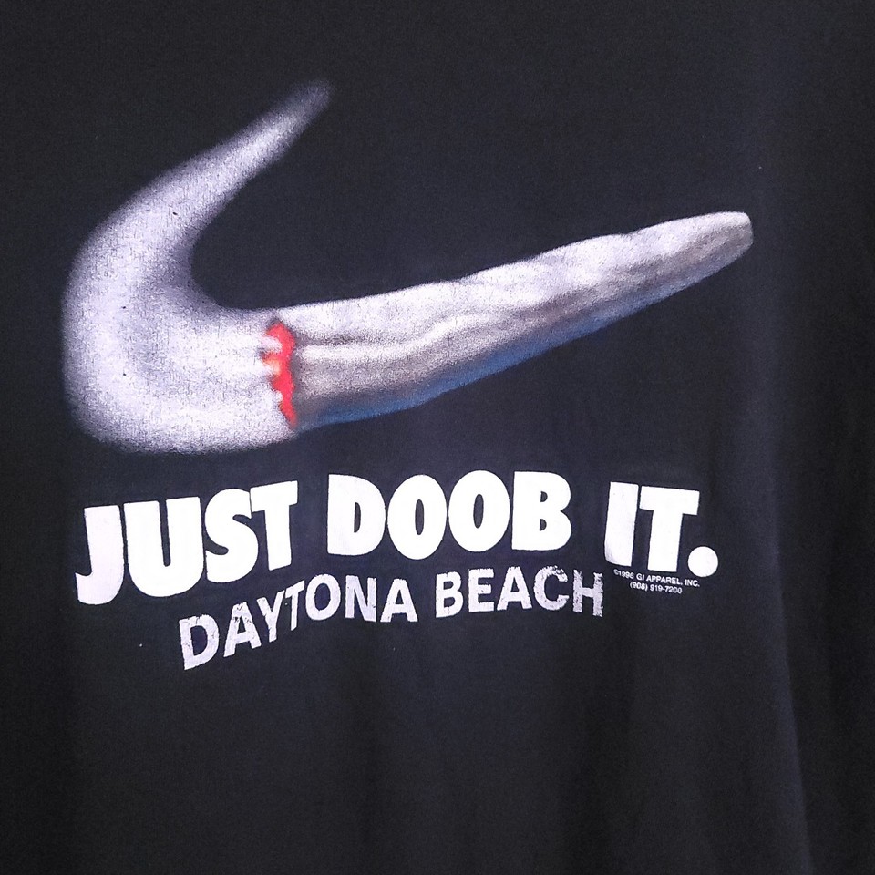 Vintage 90s Just Doob It Joint Weed Marijuana Nike Parody Shirt RARE XL ...