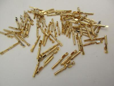 (100 Pack) HD High Density GOLD Crimp PINS use D-SUB Connectors Female ...
