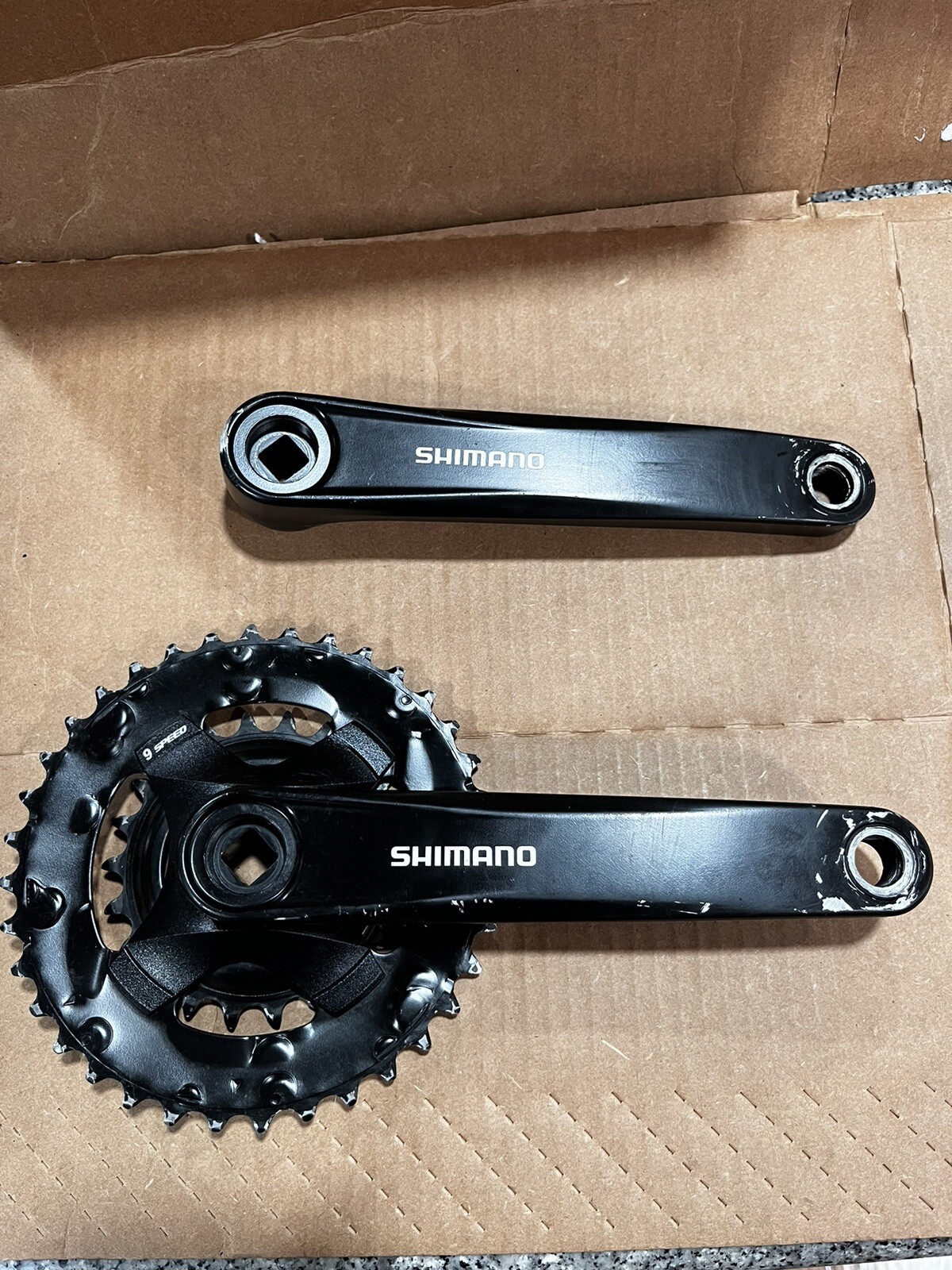Shimano FC-MT101-B2 Crankset - 175mm, 9-Speed, 36/22t, Square Taper JIS ...