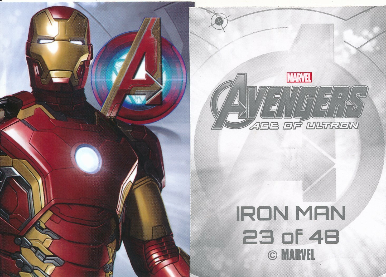 MARVEL AVENGERS AGE OF ULTRON DOG TAG SERIES SINGLE STICKER #23 IRON ...