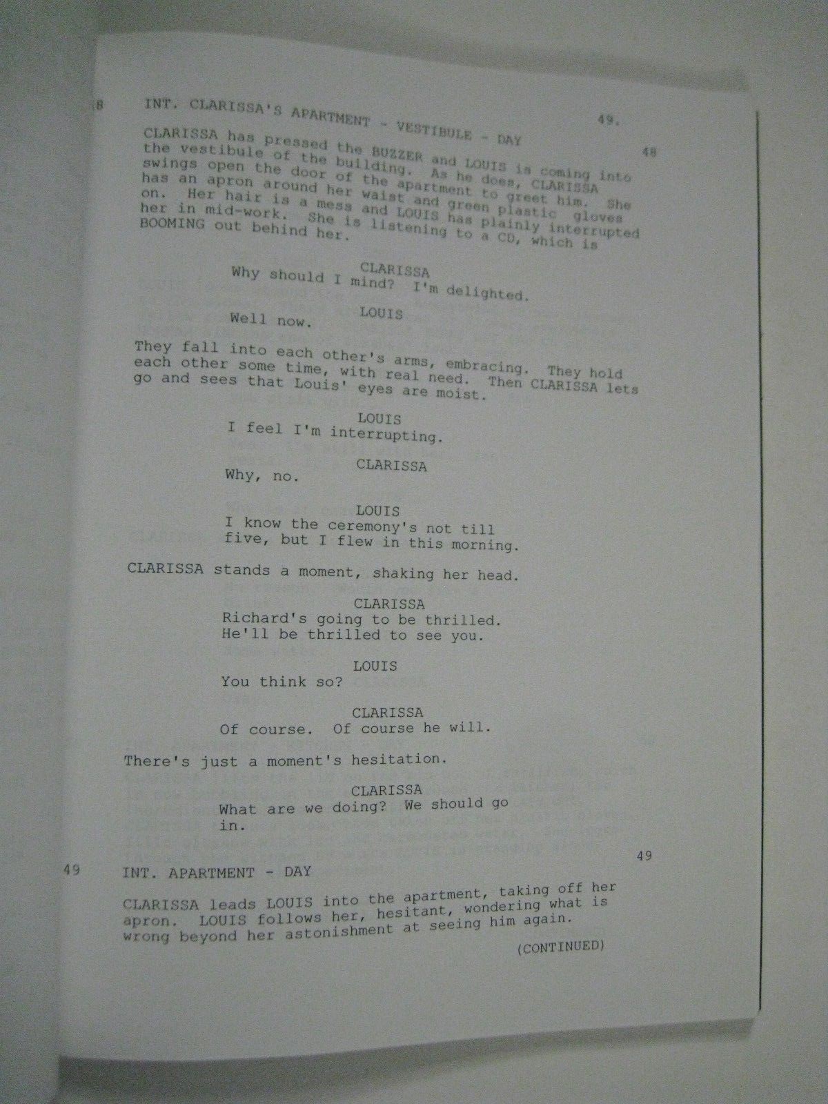The Hours Adapted Screenplay ONLY By David Hare Nicole Kidman Meryl ...