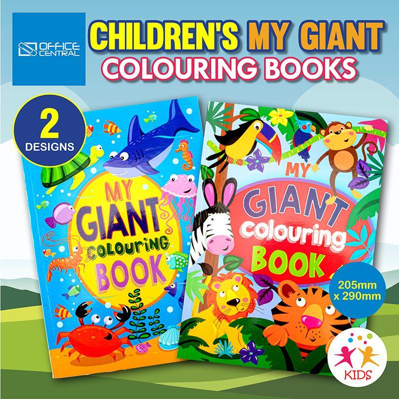 2PK Kids Giant Colouring Books Fun Relaxing Creative Stimulating 20.5cm ...
