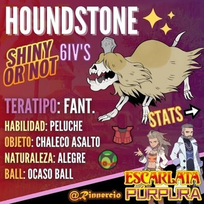 Houndstone "Shiny or not" 6 IVs Pokemon Scarlet and Purple 🍇🍊 | eBay