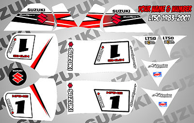 suzuki lt50 quad graphics stickers decals name & number lt 50 mx ...
