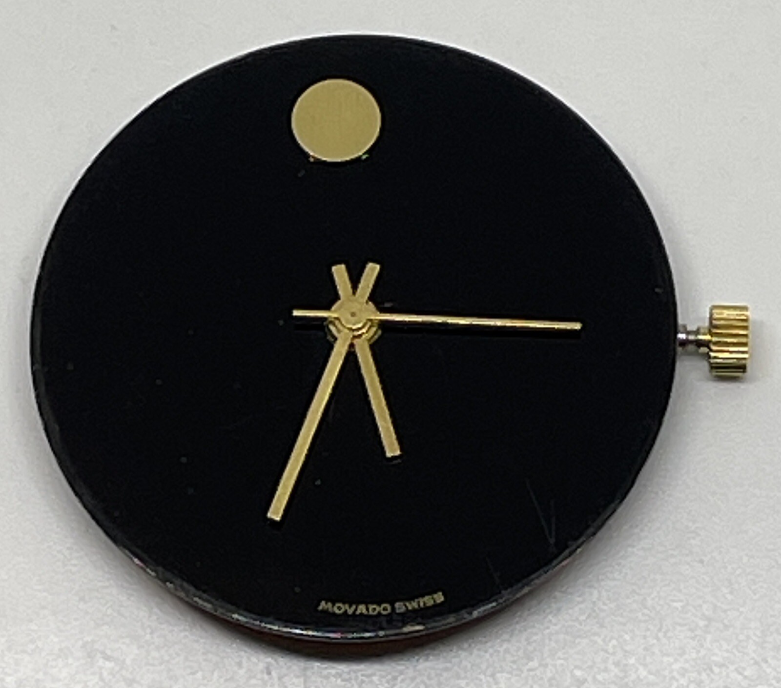 MOVADO QUARTZ WATCH MOVEMENT 7 Jewels Swiss Black Dial Does Not Run | eBay
