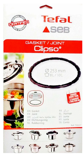 Genuine Tefal 8L 10L Clipso Pressure Cooker 253mm Rubber Gasket Seal ...