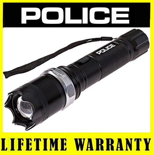 POLICE Stun Gun Metal T10 550 BV Heavy Duty Rechargeable LED Flashlight ...
