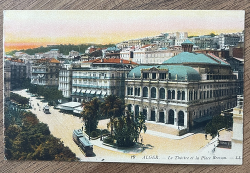Cpa Postcard - Algeria - Algiers - The Theatre And The Bresson Square ...