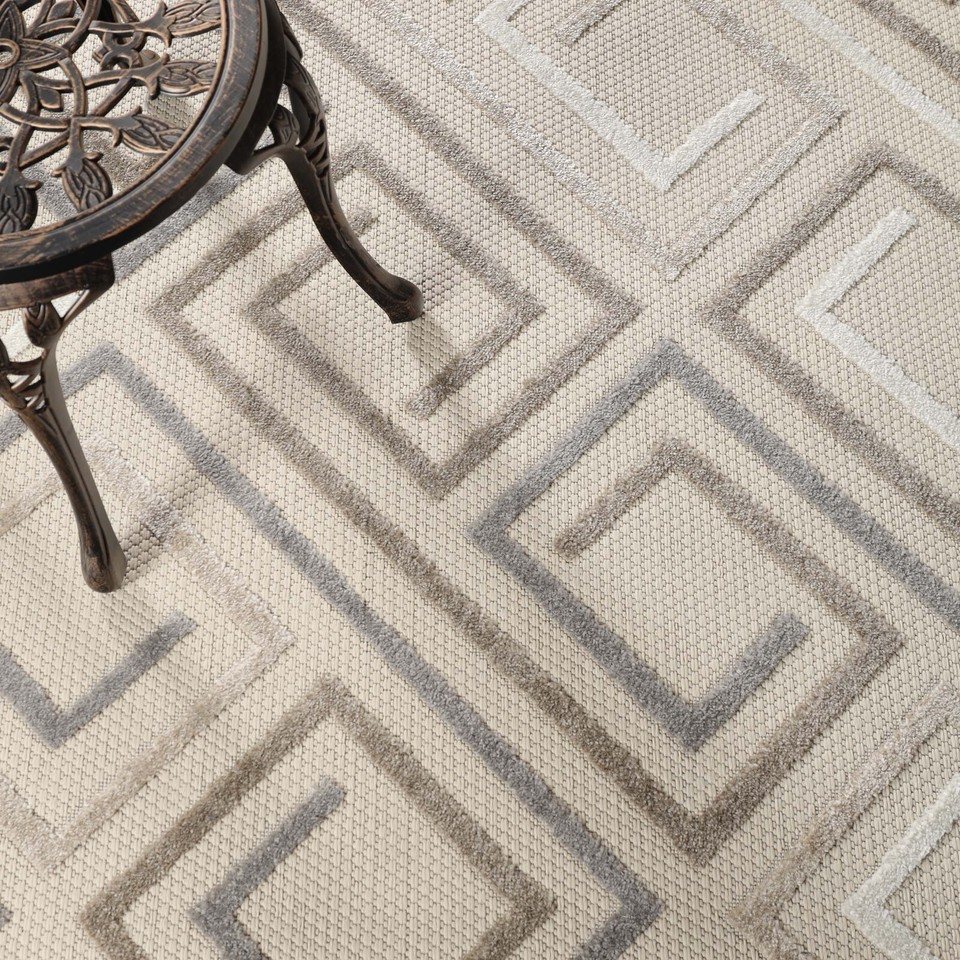 Ares Modern Geometric Diamond Large Indoor Outdoor Area Rugs or Runner ...