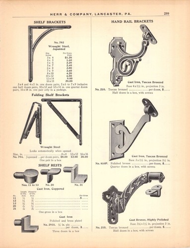 Vtg Print Ad Shelf Brackets Hand Rail Brackets Flower Pot Brackets 1919 ...