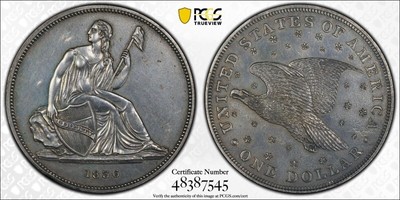 1836 J-60 Original, Coin Alignment Proof Gobrecht Silver Dollar PCGS AU ...
