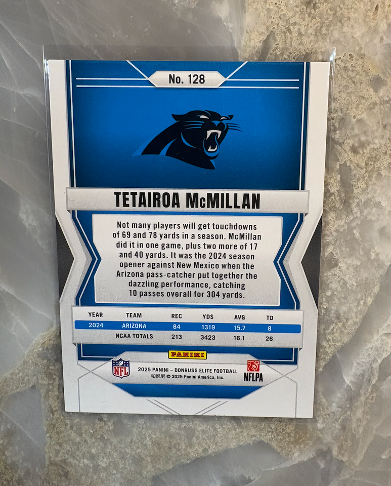 2025 Panini Donruss Elite - Rookies Tetairoa McMillan #128 Pink Ink (RC ...