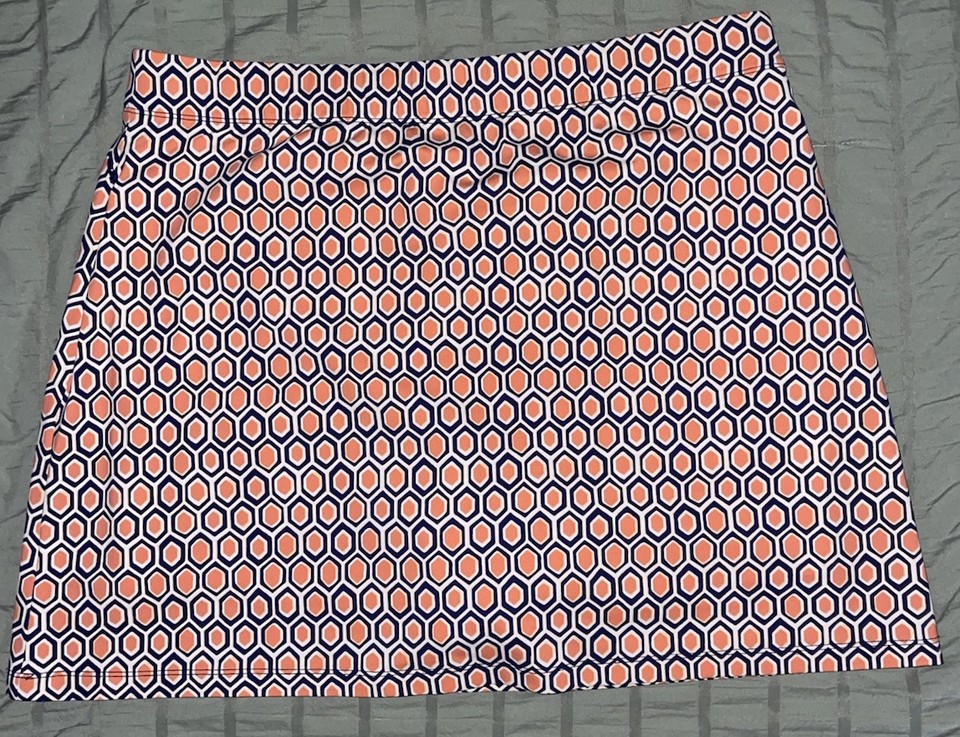 J Mclaughlin Briana Skort Blue/Coral Women's Mini Arbor Geo $168 NWT | eBay