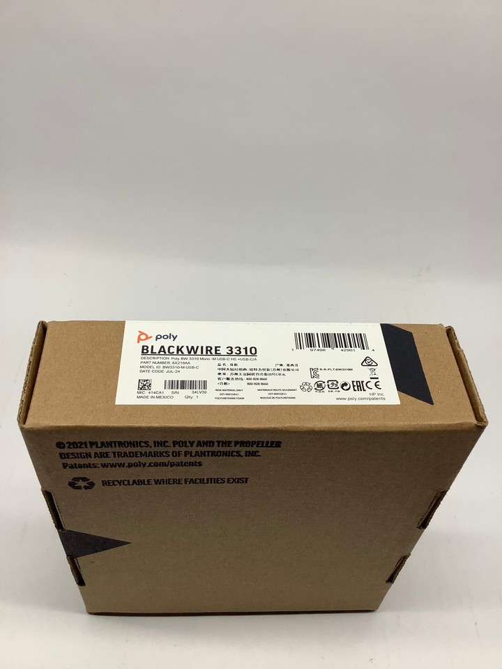 (4) Poly BlackWire 3310 8X216AA Headset USB-C New | eBay