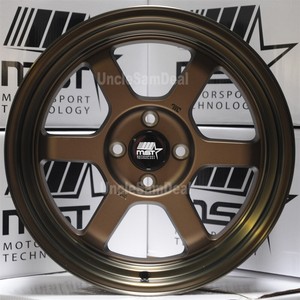 16" 16x8 +20 OFFSET 4x100 MST MT01 MACHINE BRONZE 2" LIP 6 SPOKE TUNER ...
