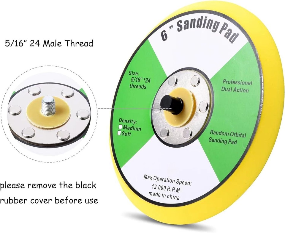 REPLACEMENT 6" INCH ROUND PSA DA SANDING DISC PAD SANDPAPER | eBay