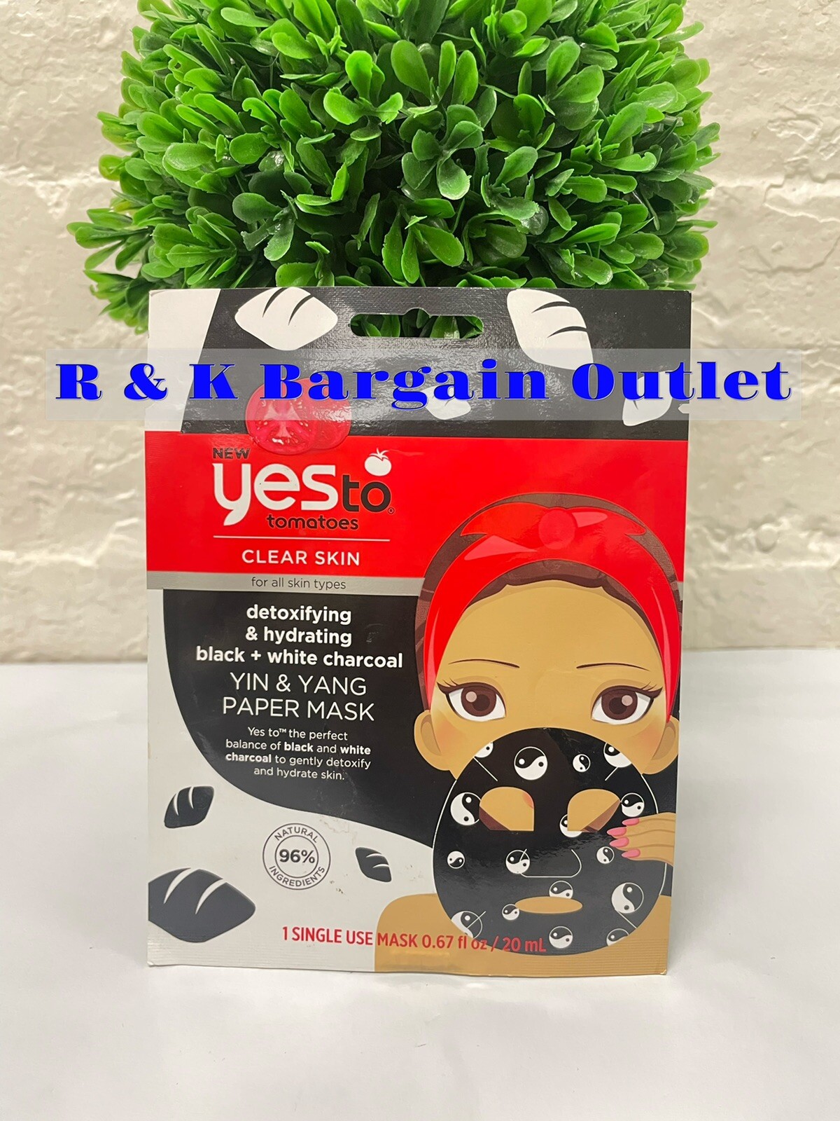 Yes to Tomatoes clear skin yin & yang paper mask detoxifying hydrating ...