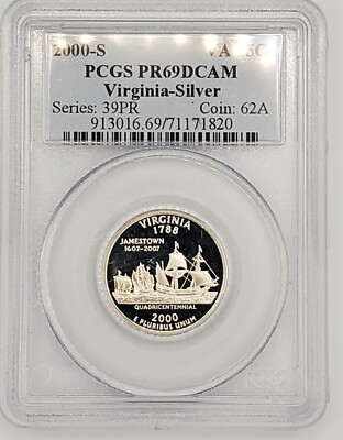 PCGS PR69DCAM Virginia State Silver 2000-S Free Shipping | eBay