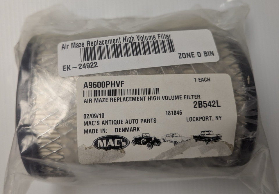 Air Maze Filter Element Fits A-9600 Brand New High Volume Ford Model A ...