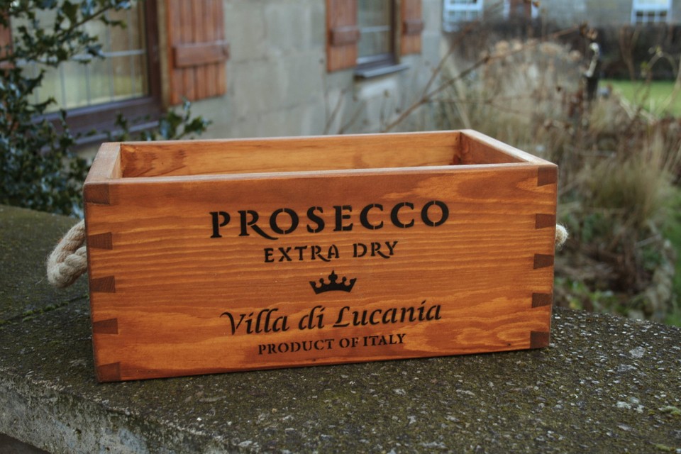 RUSTIC VINTAGE STYLE WOOD STORAGE BOXES TRUG CRATE Free Personalisation ...