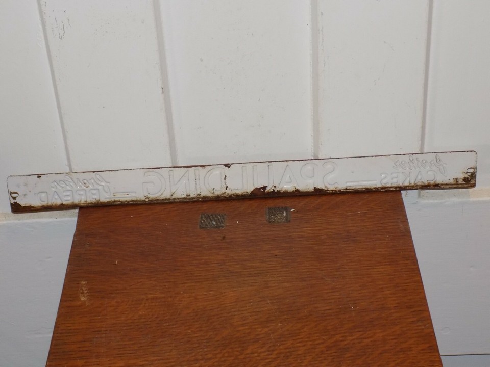 Vintage Spaulding Fresher Bread Cakes Metal Embossed Door Push | eBay