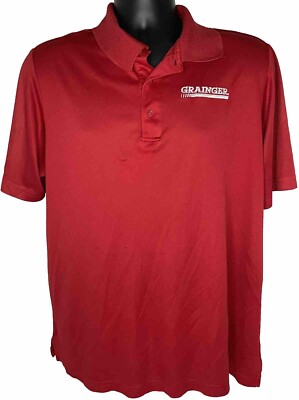 GRAINGER EMPLOYEE RED SHORT SLEEVE POLO SHIRT MEN'S SIZE LARGE AS IS | eBay