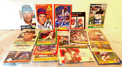 17 Auto'd MLB Cards; St. Louis Cards, Chicago Cubs & Pittsburg Pirates ...