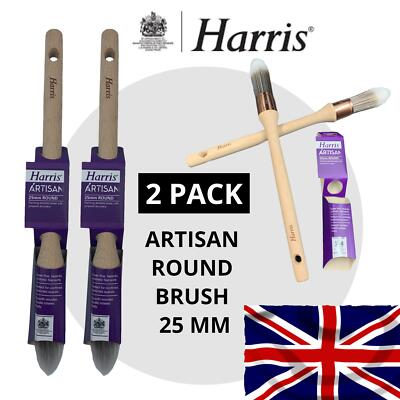 Harris Artisan Round Brush 25mm 2 Pack Sash Paint Brushes Synthetic ...