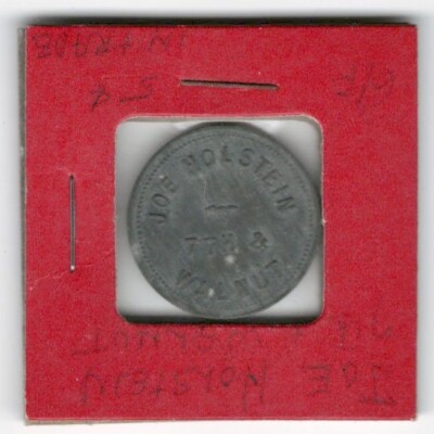 Joe Holstein 7th & Walnut - Good For 5¢ In Trade - Old 24mm Zinc ...