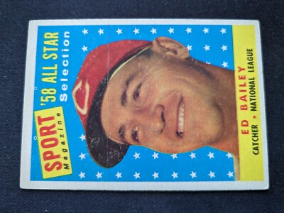 1958 Topps Baseball Card # 490 Ed Bailey - Cincinnati Reds AS (VG/EX ...