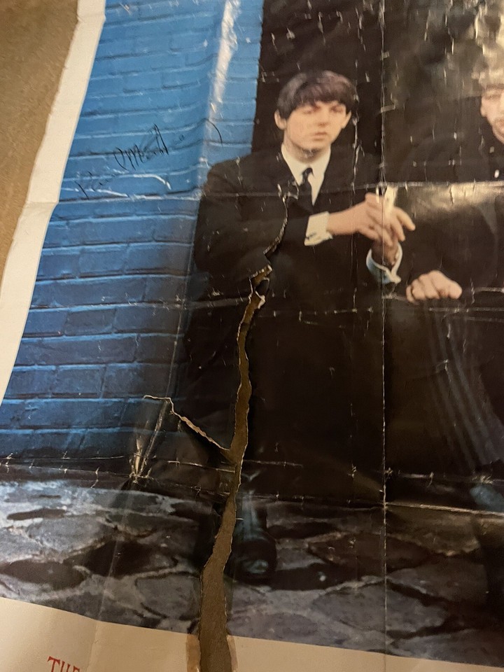 1964 Beatles London Palladium Original Theater Box Office Poster Approx ...